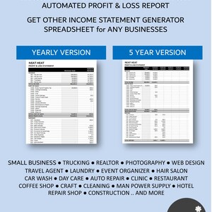 Coffee Shop Business Income Statement Generator Automated Profit & Loss ...