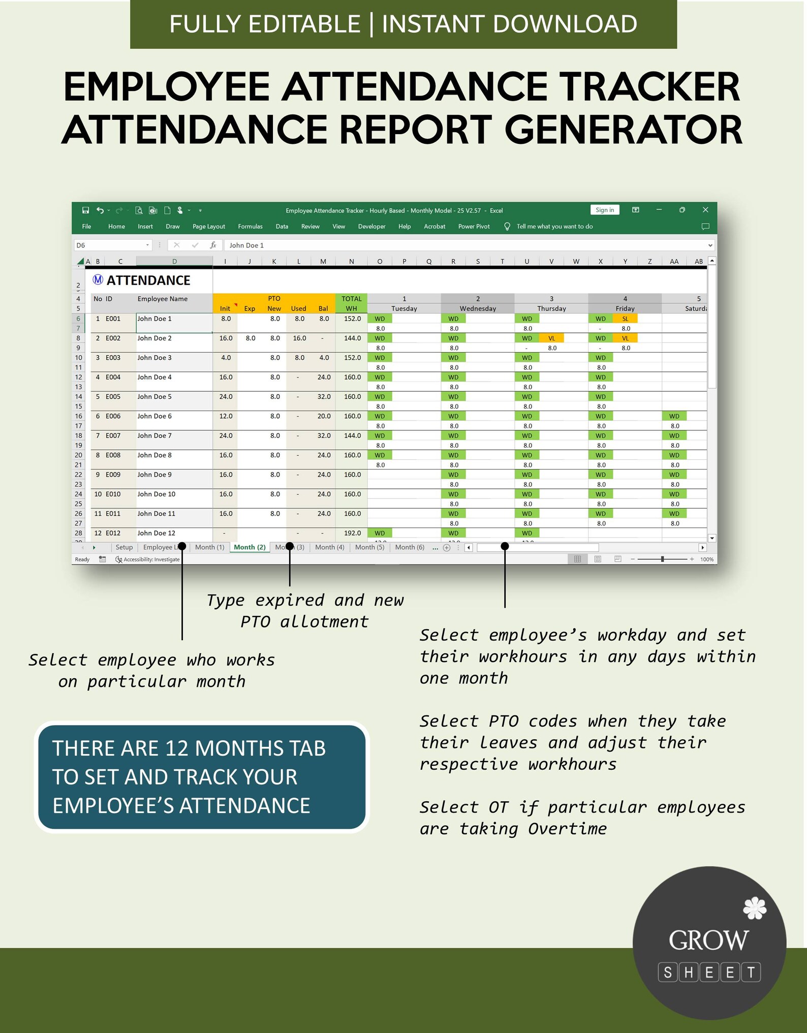 Employee Attendance Tracker and Report Generator | Leave Planner ...