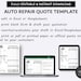 Printable Auto Repair Quote Template for Excel and Google Sheets ...