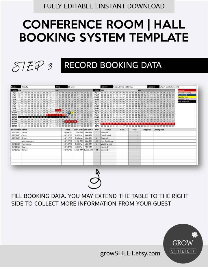 Conference Room Hourly Booking Template | Banquet Hall Reservation ...