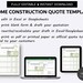 Printable House Construction Quote Template | Price Quotation Form for ...