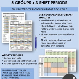 Shift Schedule Generator | Printable Hourly Employee Work Schedule ...