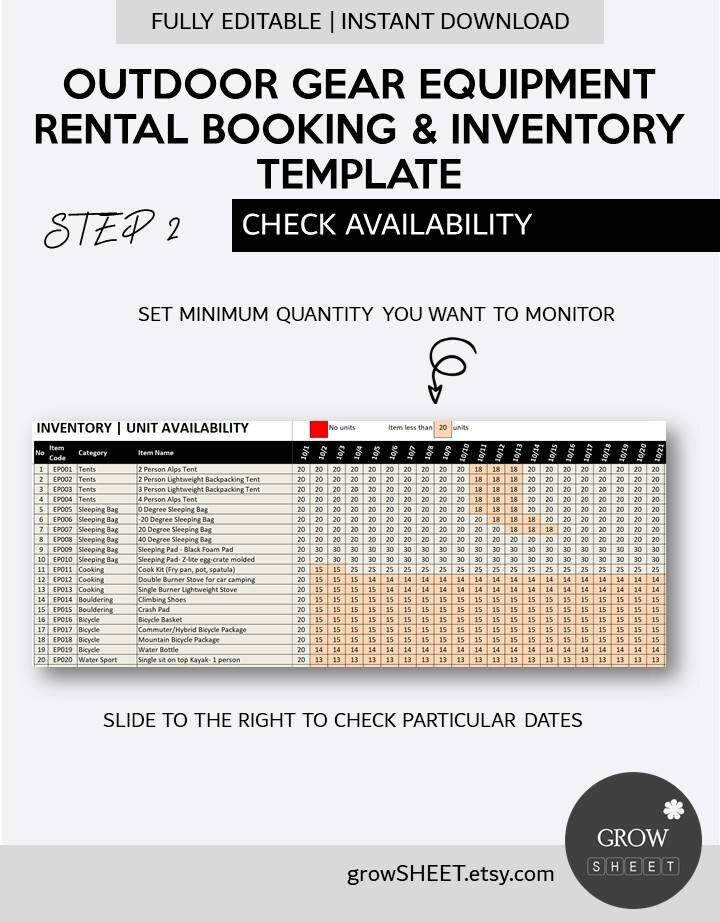 Outdoor Gear Equipment Rental Booking and Inventory Management Template ...