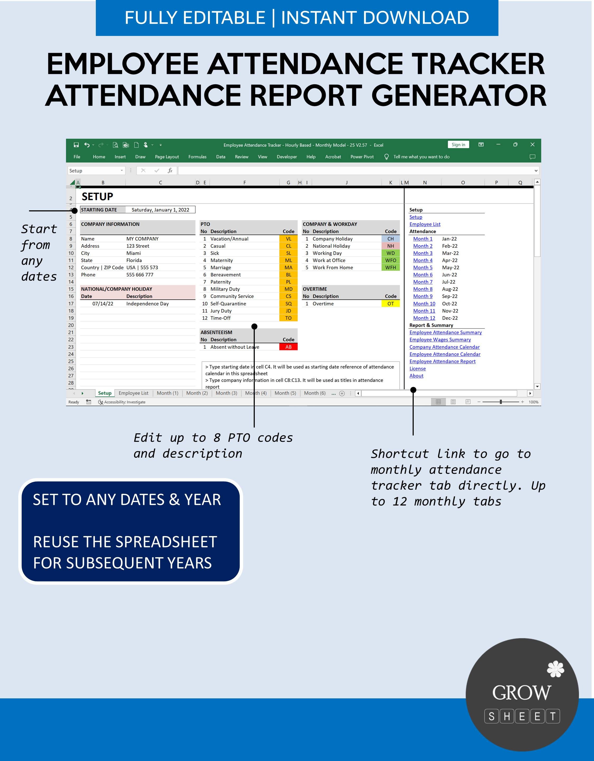Employee Attendance Tracker and Report Generator | Monthly Leave ...