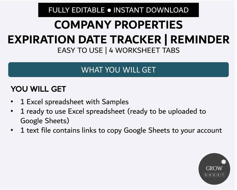 Company Property Expiry Date Tracker | Simple Company Inventory ...