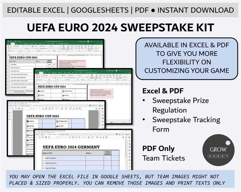 Euro 2024 Sweepstake Kit Football Tournament Fun Game Printable UEFA ...