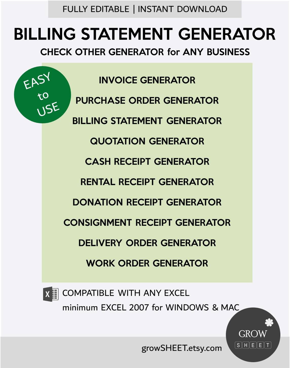Billing Statement Creator for Shipping Courier Business Excel Billing ...