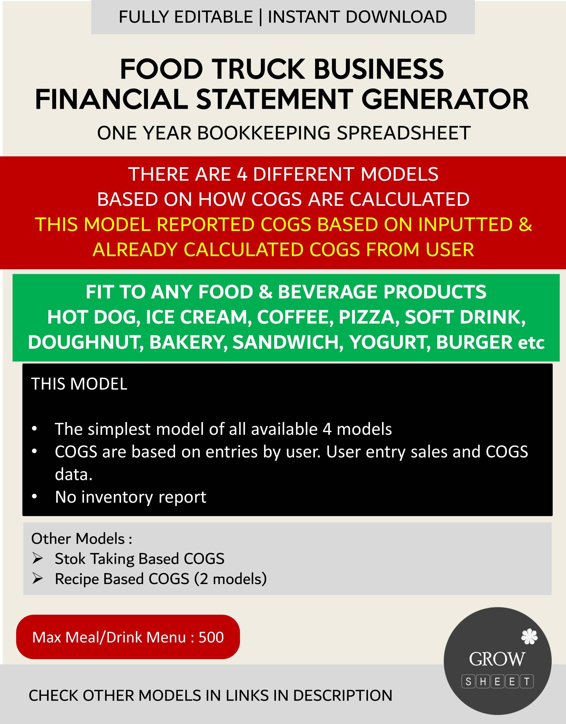 Food Truck Business Financial Statement Generator | Automated Income ...