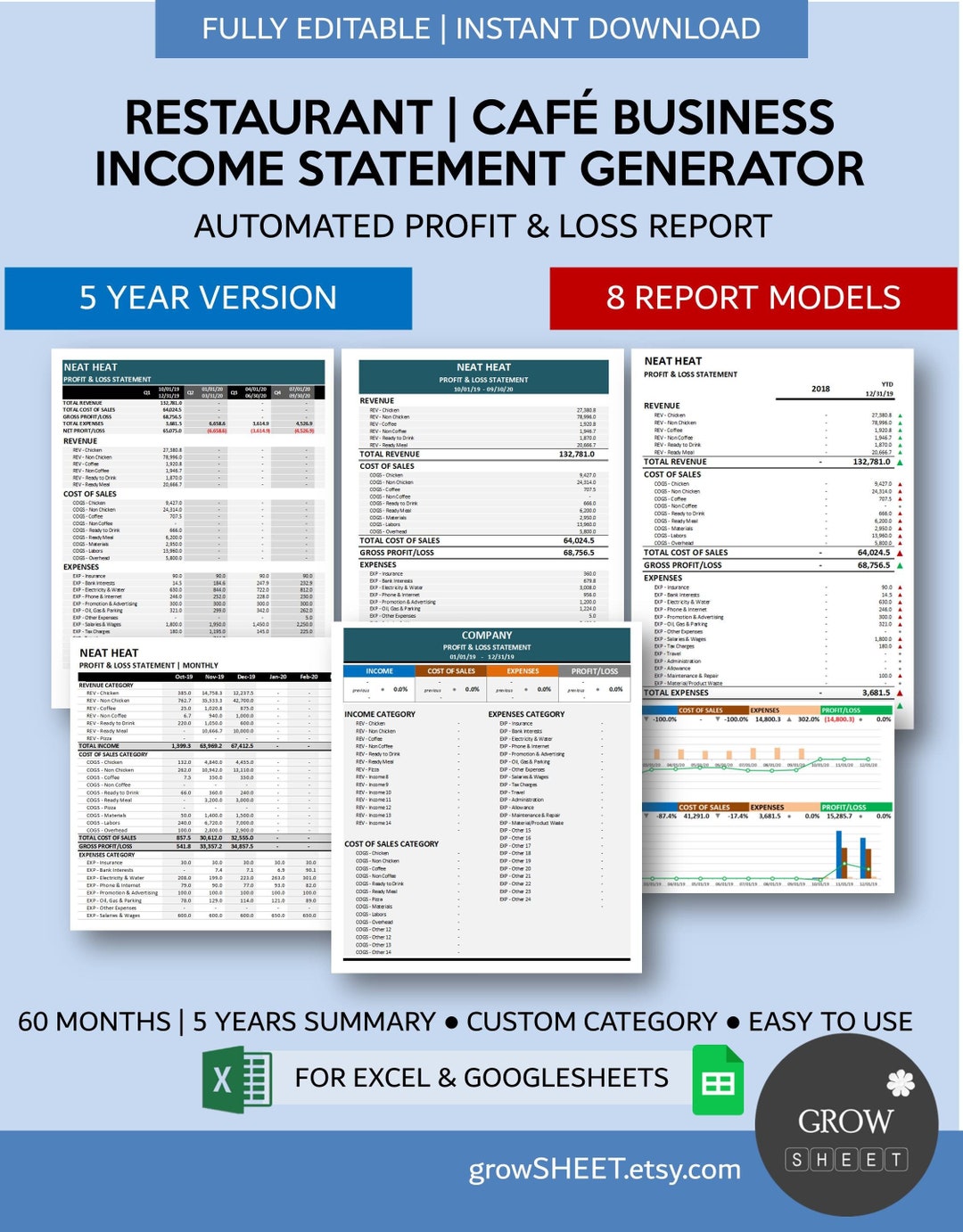 Restaurant Business Income Statement Generator | Automated Profit ...