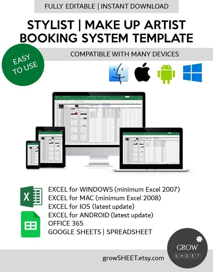 Stylist Booking System Template | Make up Artist Hourly Reservation ...