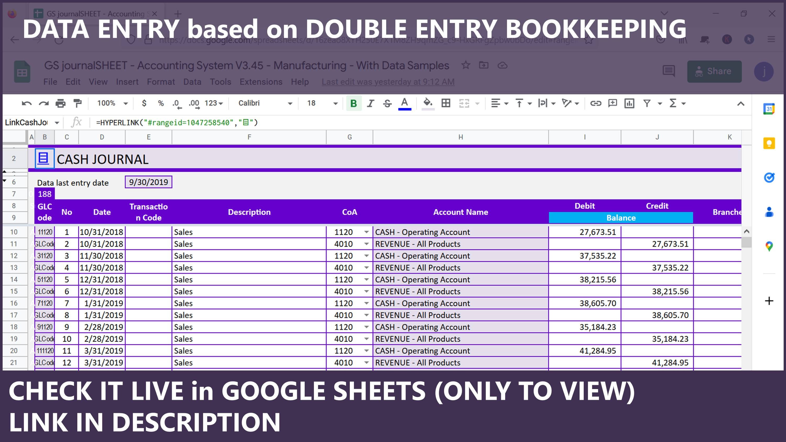 Google Spreadsheet Accounting Template for Manufacturing Business ...