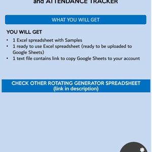 Work Rotating Generator Template and Attendance Tracker | Automated ...