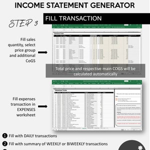 Coffee Shop Business Income Statement Generator | Automated Profit ...