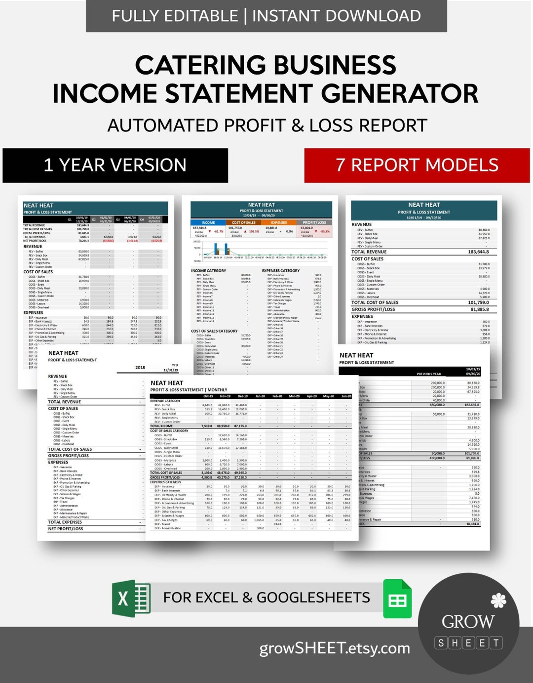 Catering Business Income Statement Generator | Automated Profit & Loss ...