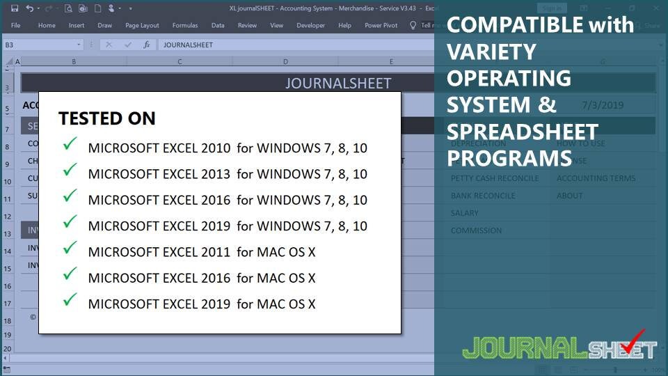 Excel Accounting Template for Merchandise Business | Accounting Ledger ...