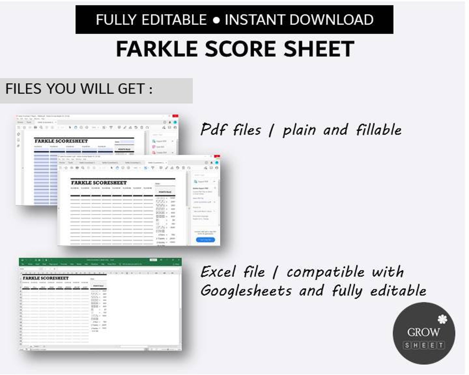 Printable Farkle Score Sheet | Fully Editable Dice Score Card Templates ...