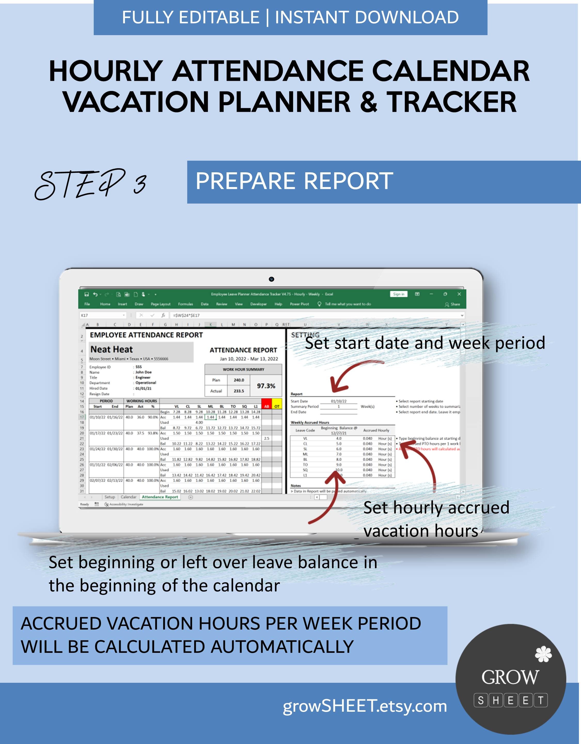 Hourly Employee Attendance Calendar 2024 - 2025 - 2026 and Beyond ...