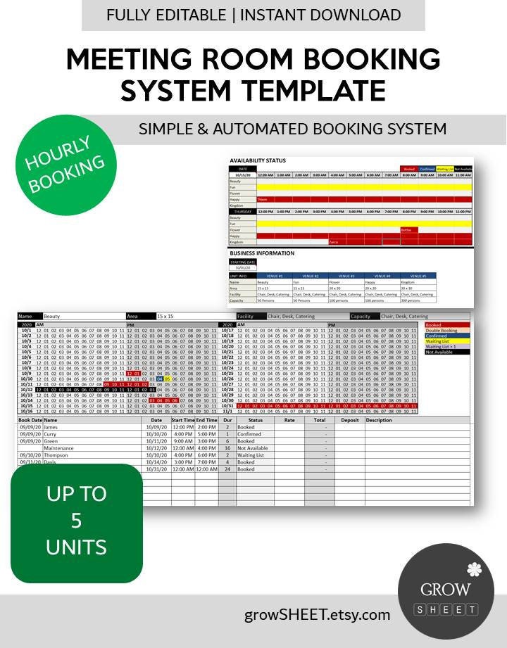 Meeting Room Hourly Booking Template | Meeting Space Hourly Rental ...