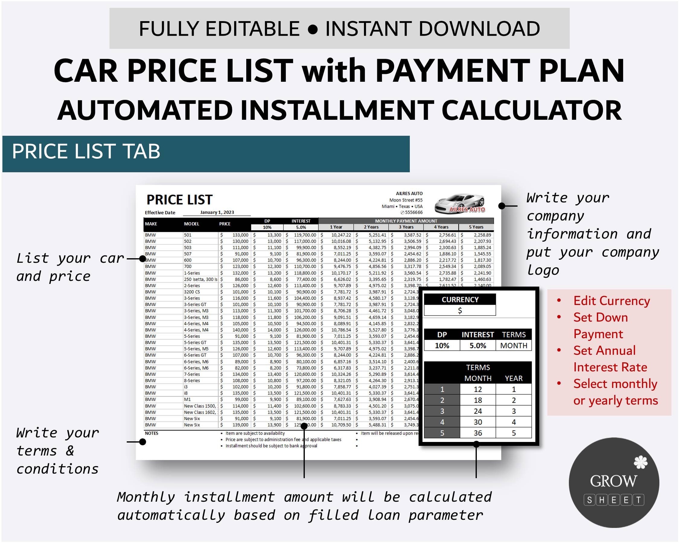 Car Price List With Payment Plan | Vehicle Price List With Installment ...