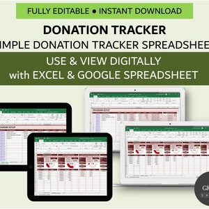 Donation Tracker Spreadsheet | Simple Donation Program Planner and ...
