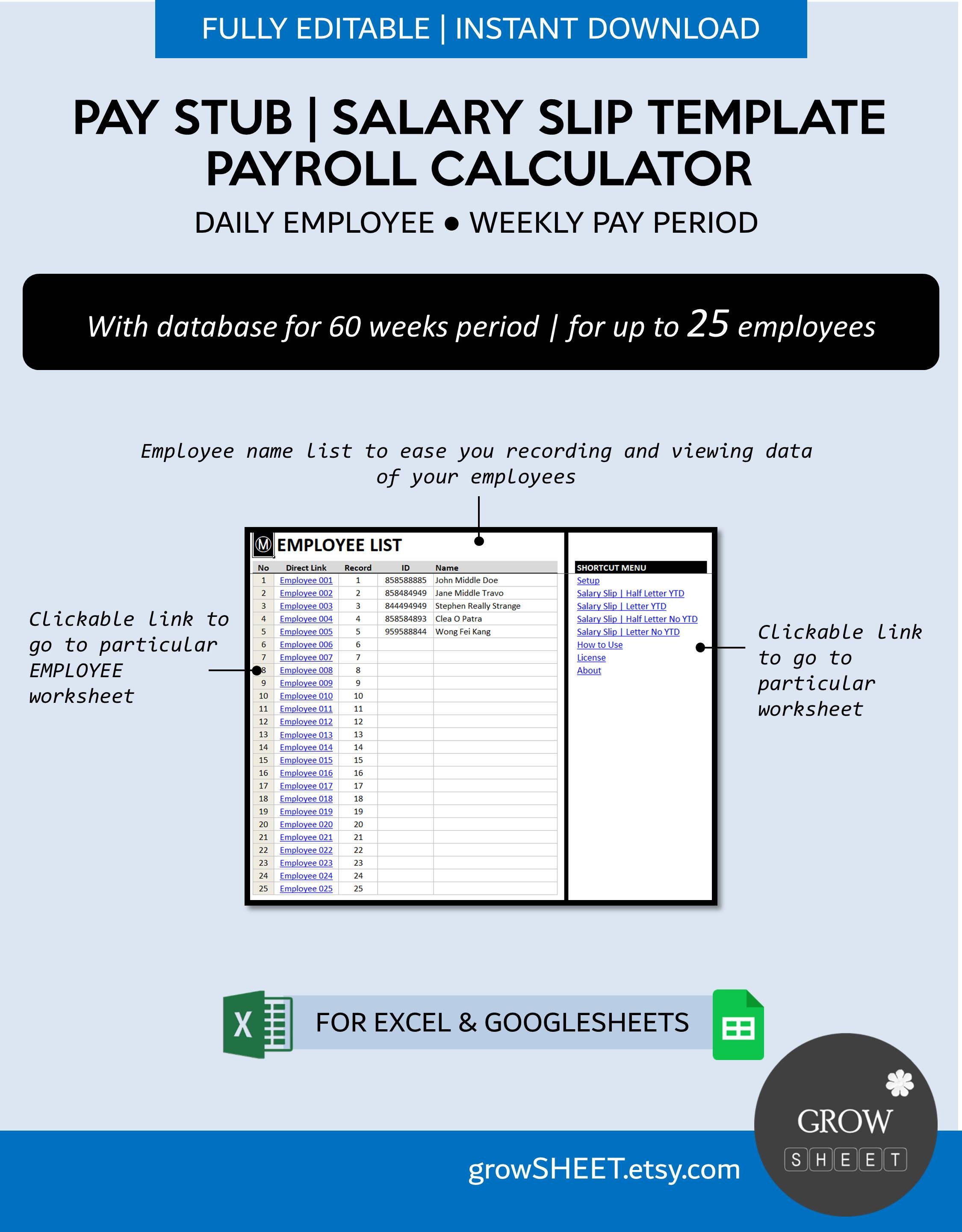 Salary Slip Generator | Pay Slip Creator With Daily Employee Database ...