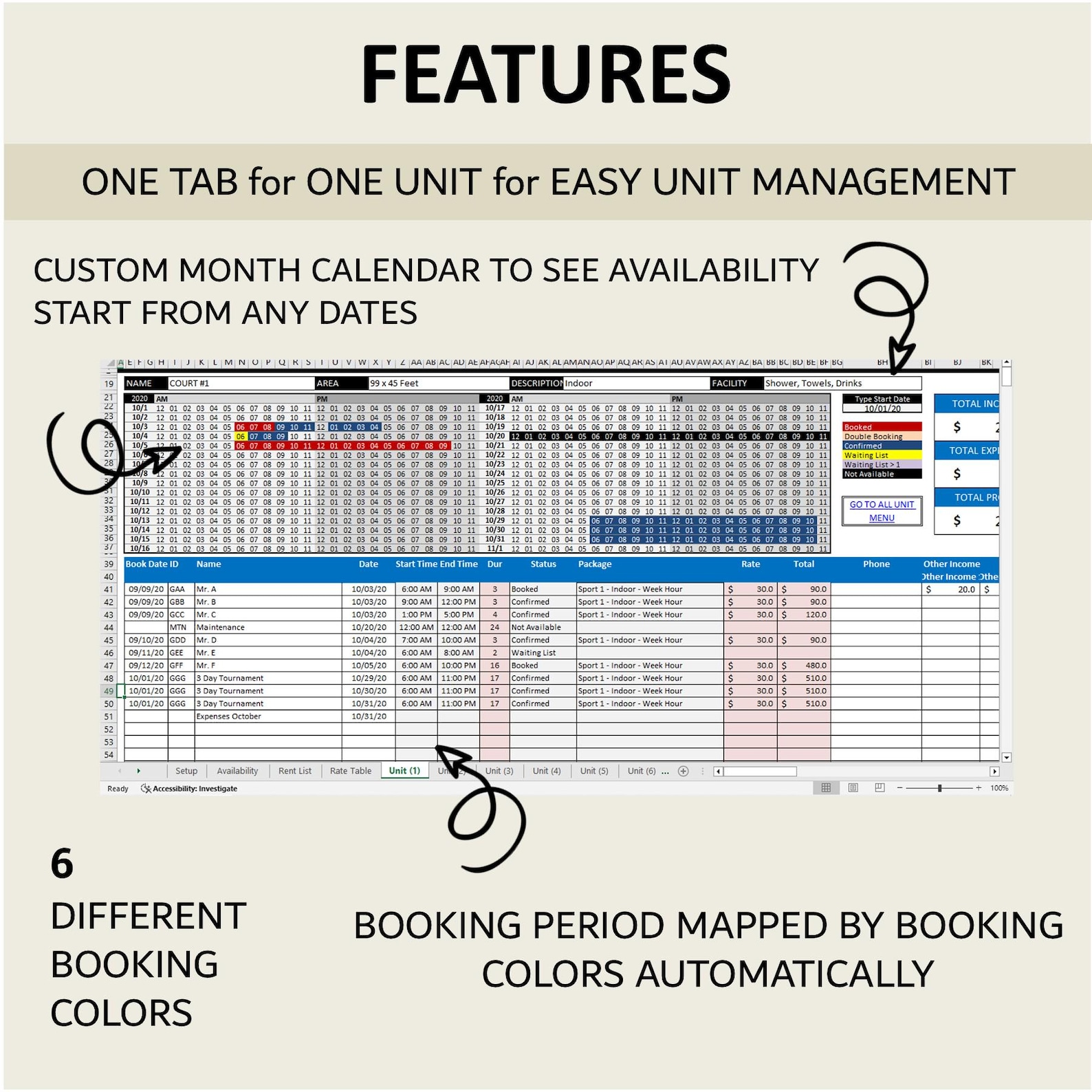 Sport Court Booking System Template | Tennis - Football - Basketball ...