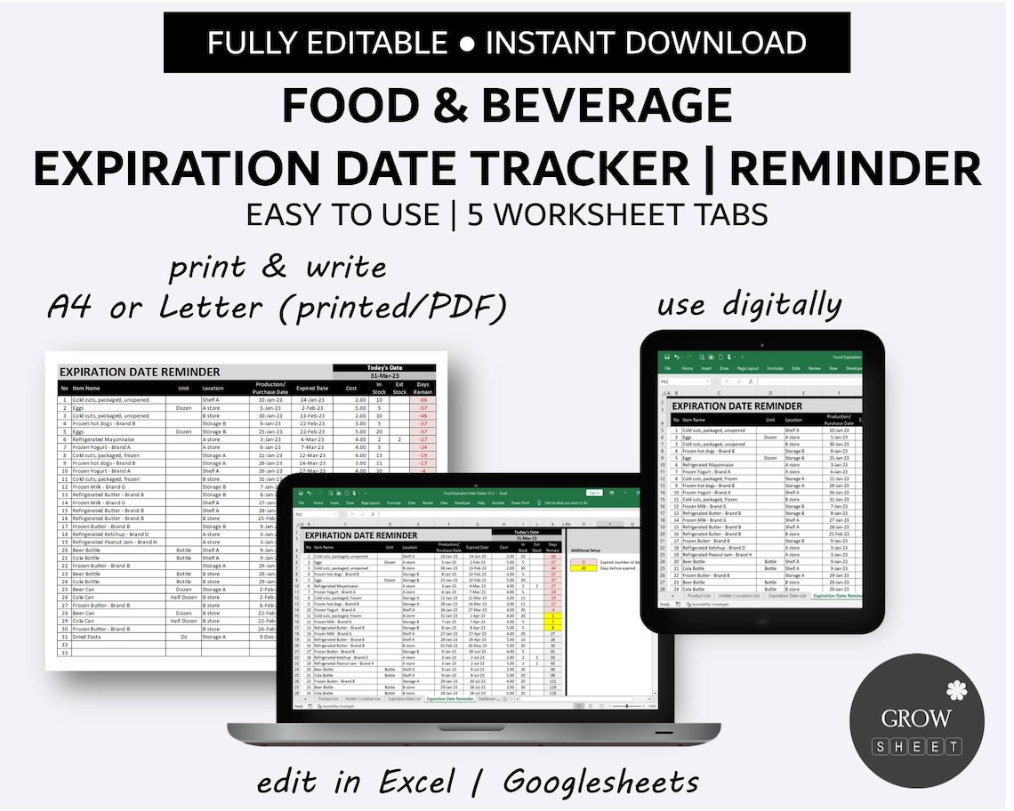 Food and Beverage Expiry Date Tracker | Simple Inventory Database With ...