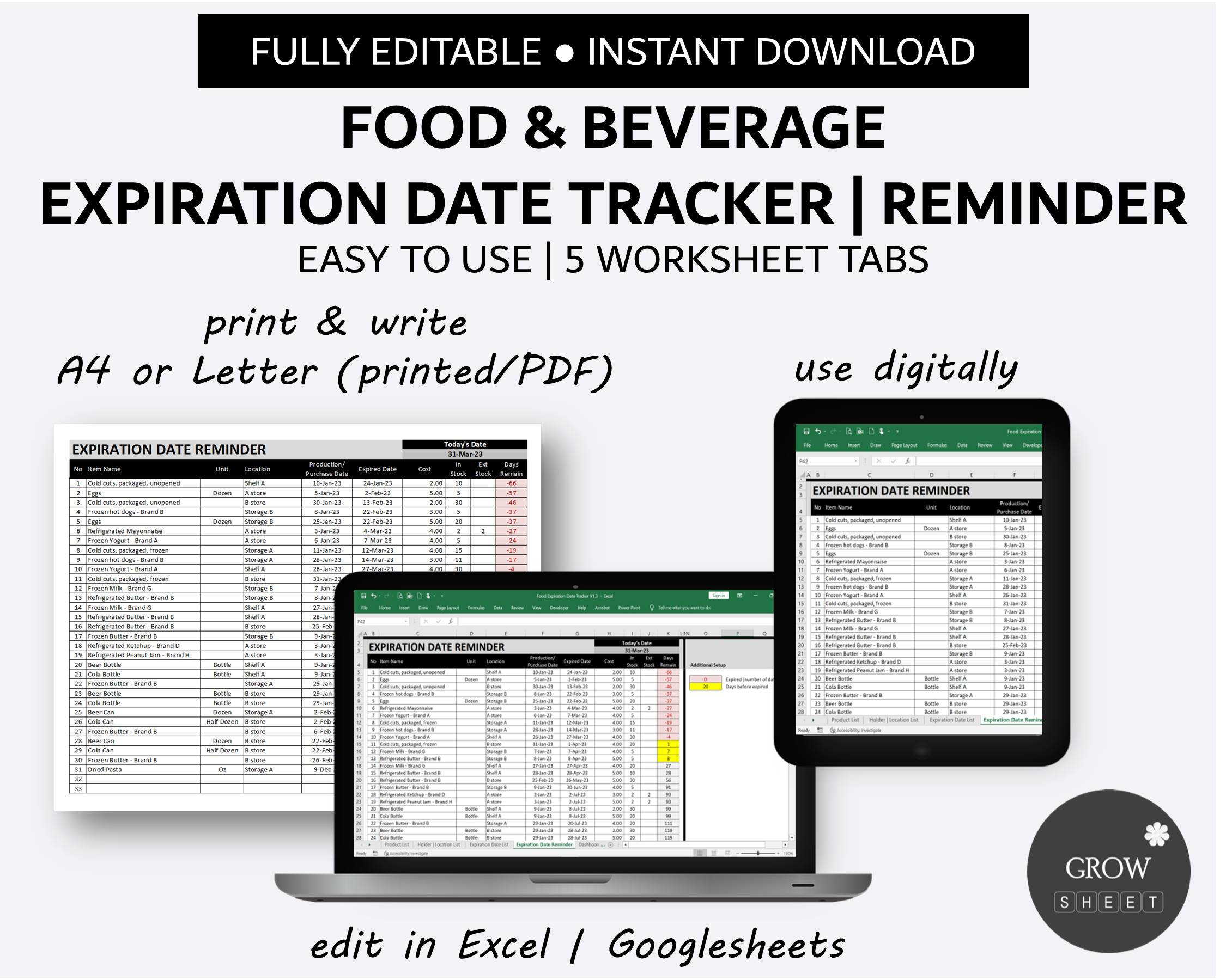 Food and Beverage Expiry Date Tracker | Simple Inventory Database With ...