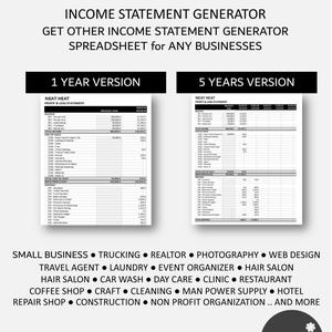 Advertising Agency Business Income Statement Generator | Monthly ...
