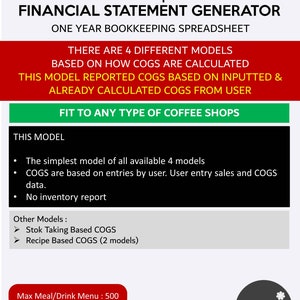 Coffee Shop Business Financial Statement Generator | Automated Income ...