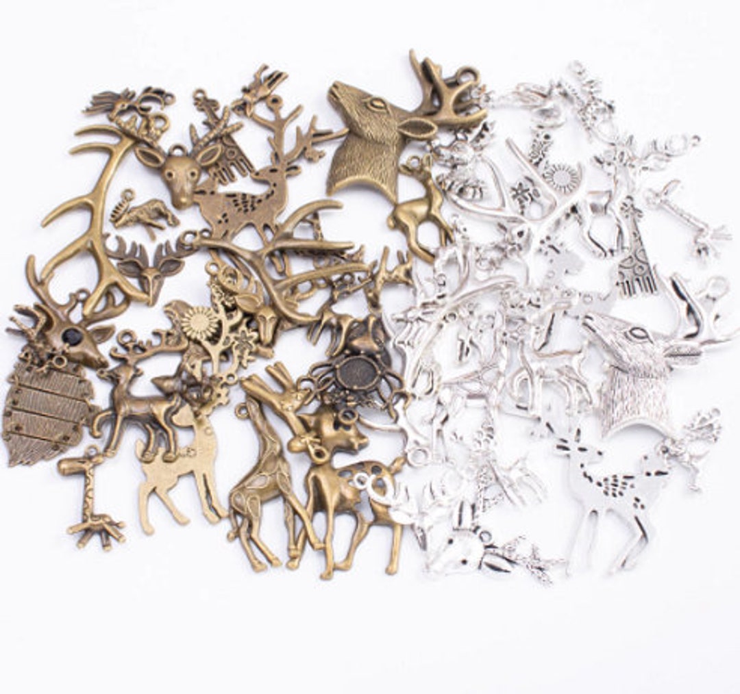 50g 100g Deer Elk Mixed Charms Pendant for Bracelets Necklaces - Etsy
