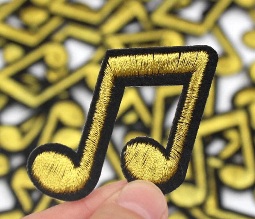 10pcs/lot Embroidered Gold Music Note Appliques Iron on - Etsy