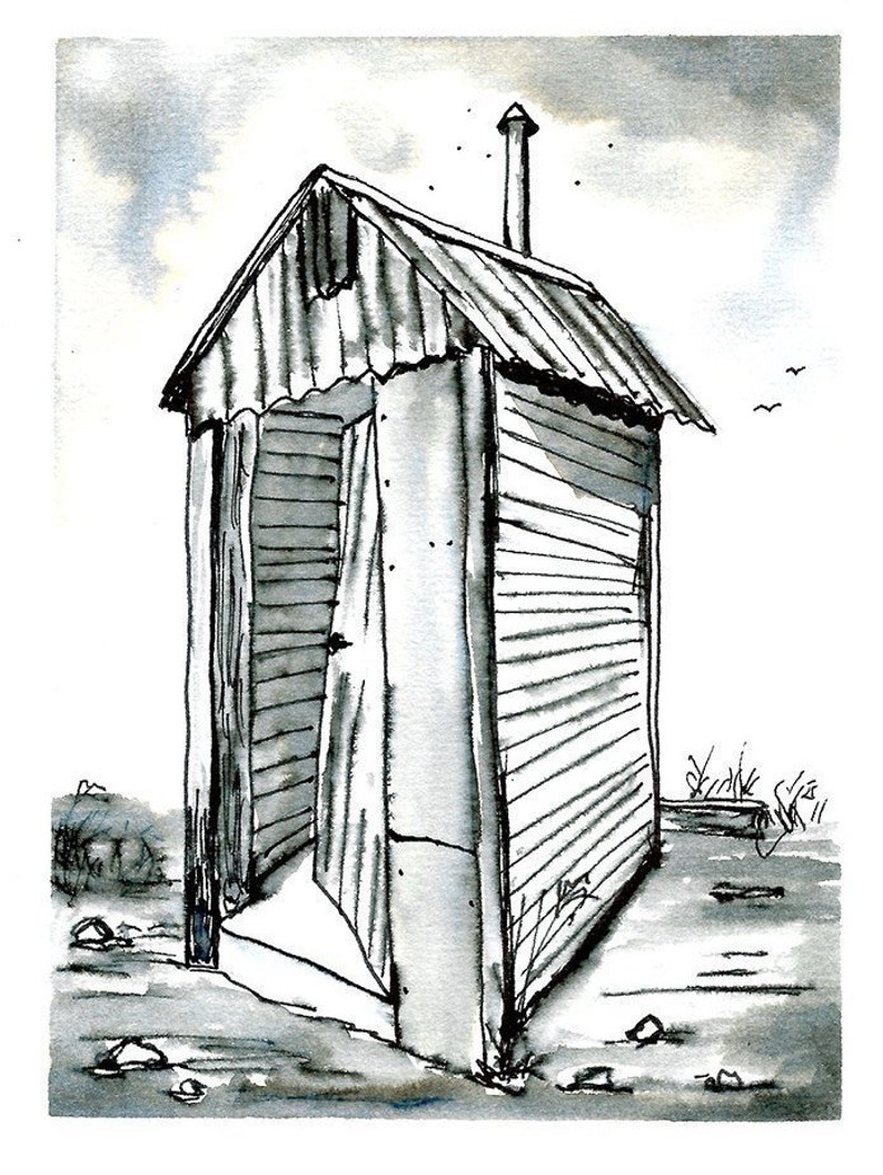 Outback Dunny With Flies High quality print from pen & ink | Etsy