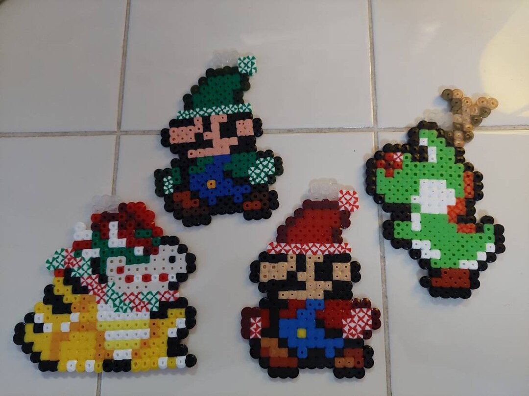 Mario Fuse Bead Christmas Tree Decorations - Etsy