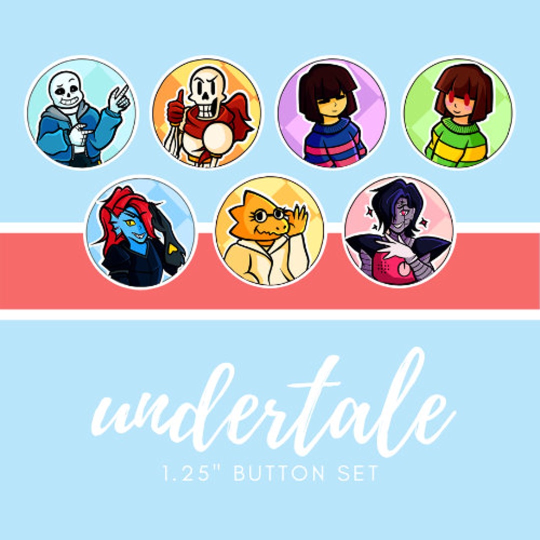 Undertale - Set of 7 Buttons - Etsy