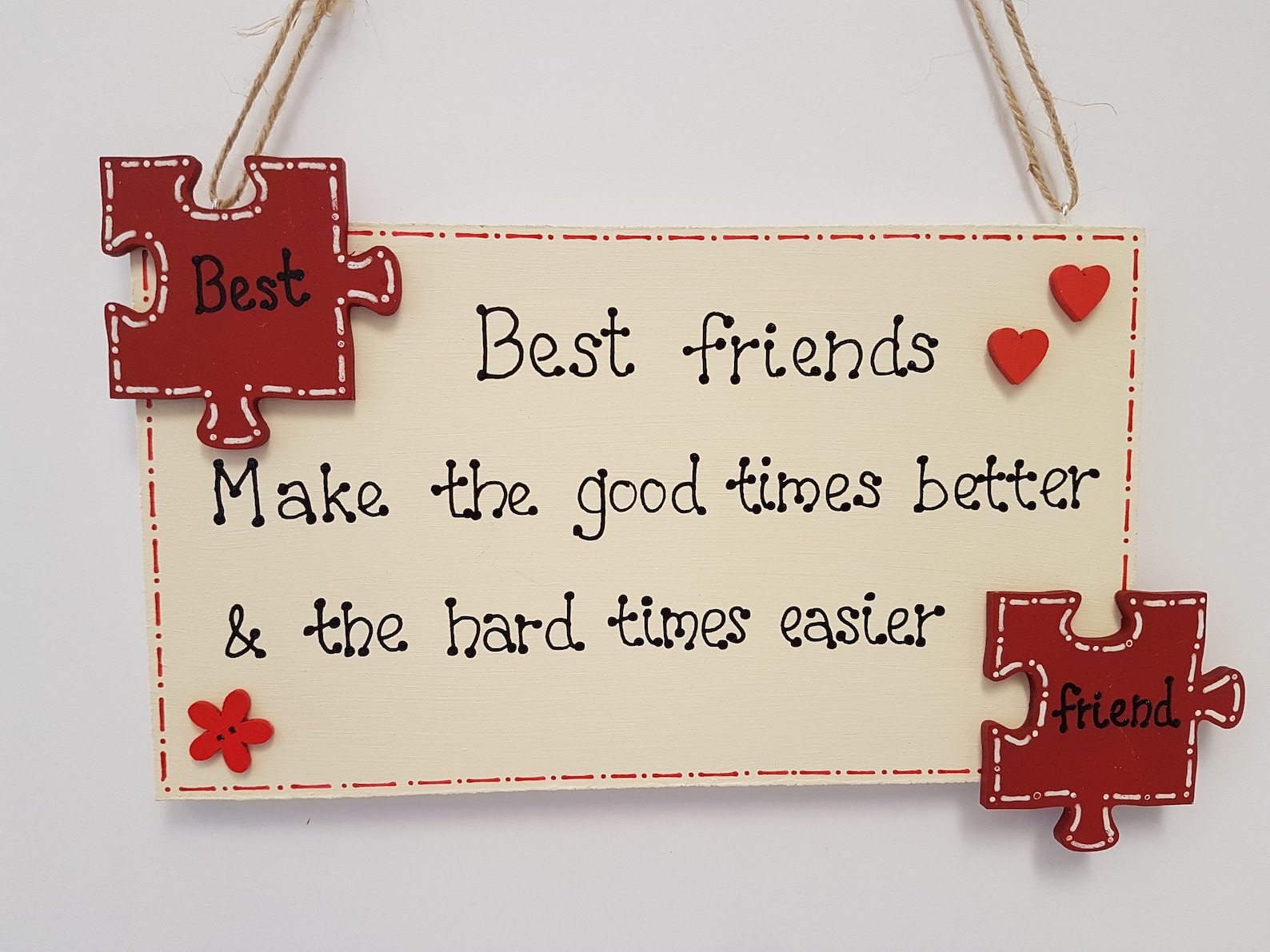 Best Friends Puzzle piece plaque. Personalised handmade best | Etsy
