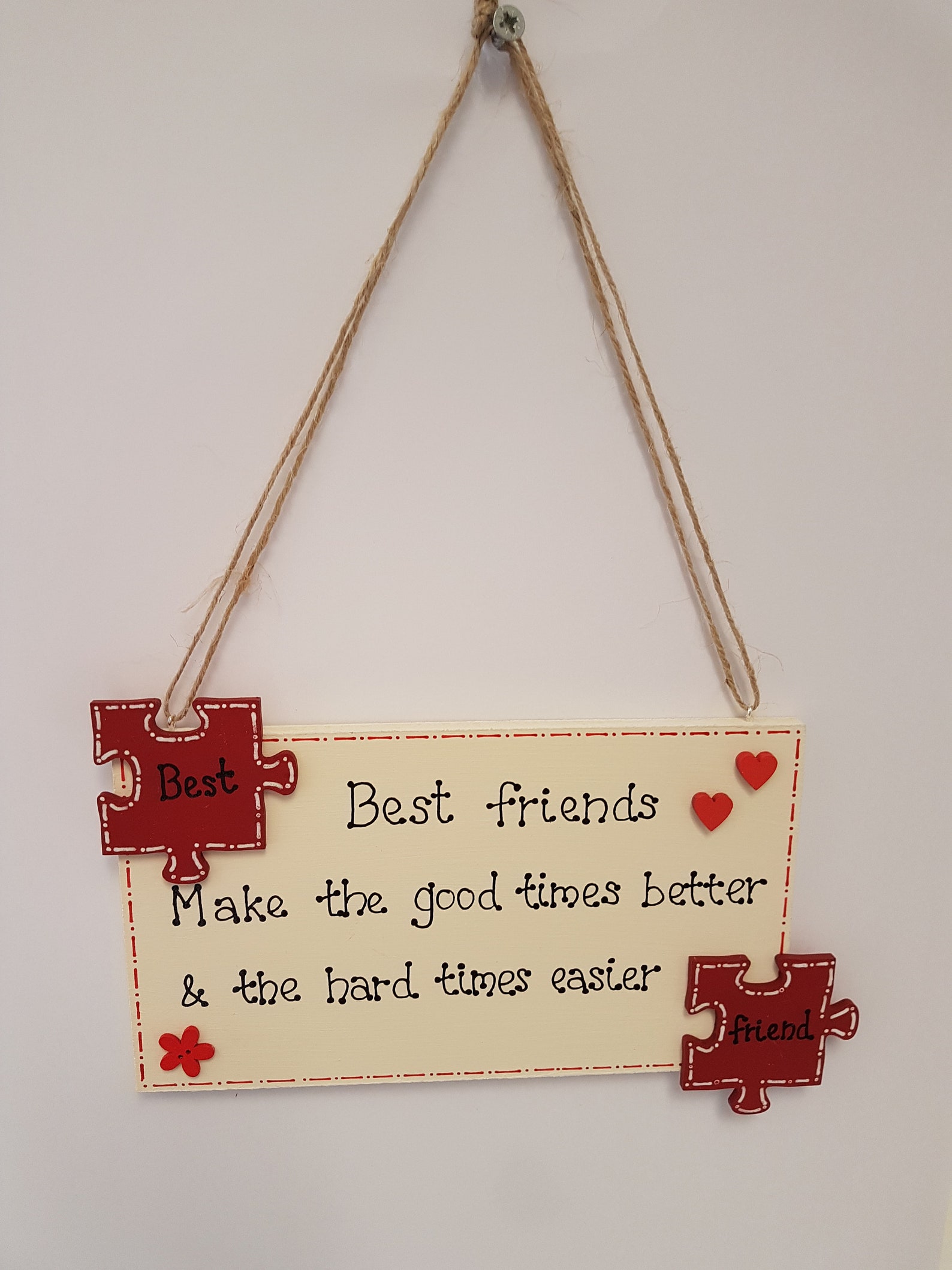Best Friends Puzzle piece plaque. Personalised handmade best | Etsy