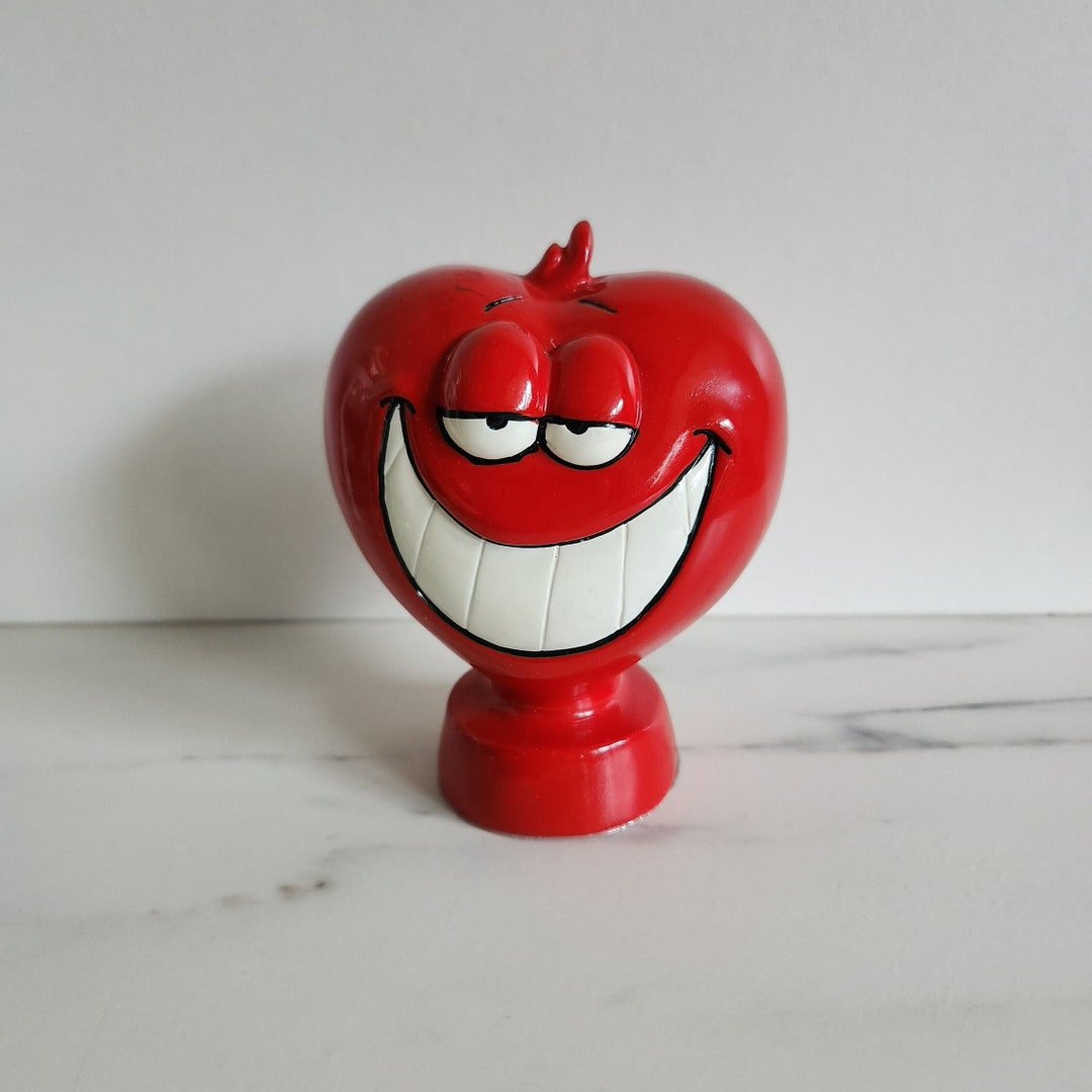 Heart Shaped Devilishly Smiling Red Plastic Vintage Money Box Quirky - Etsy