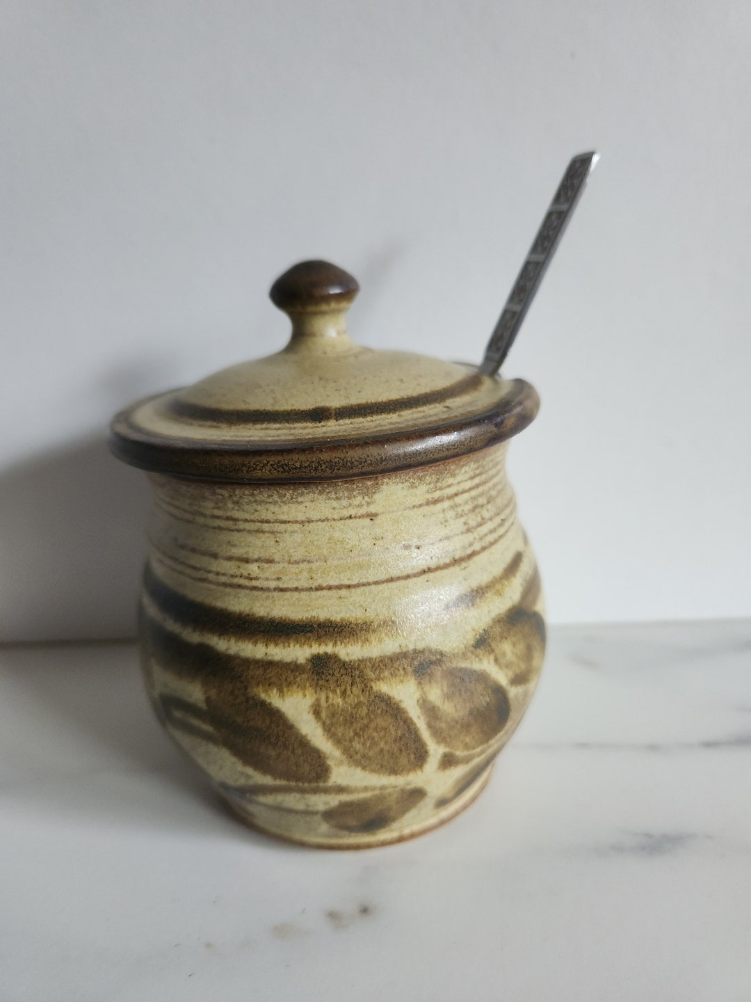 Studio Pottery Vintage Jam, Preserve, Honey, Sauce Pot Made by ...