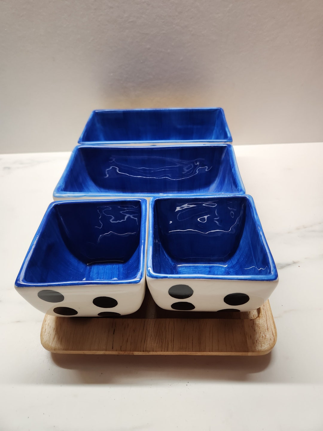 Vintage Whittards of Chelsea Chip and Dip Set Decorated With Dice and ...