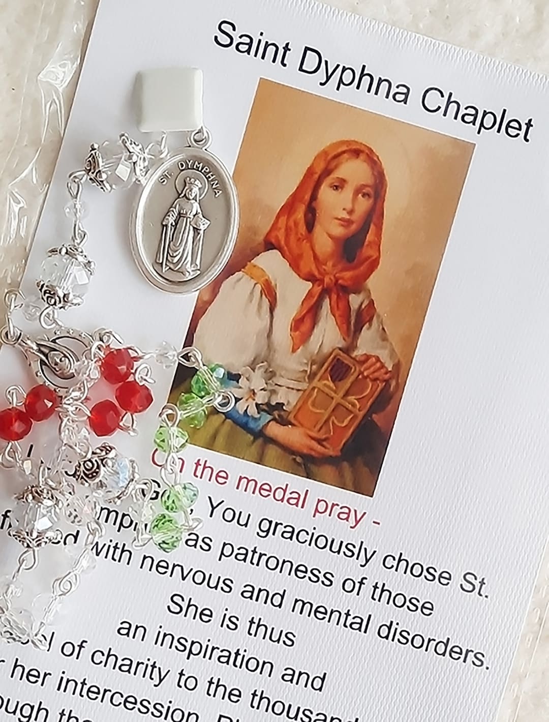 Saint Dymphna Chaplet/for Mental Troubles/prayer Beads/powerful Saint - Etsy