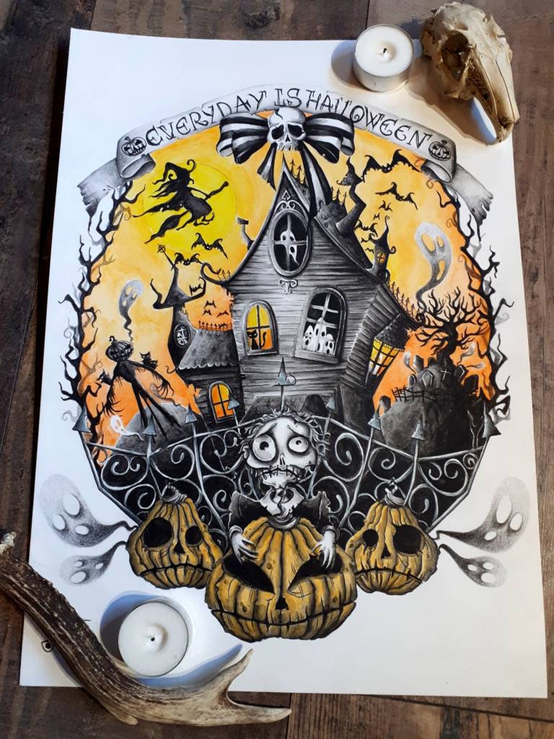 Paper Reproduction 170gr Format 30x42cm Haunted House - Etsy