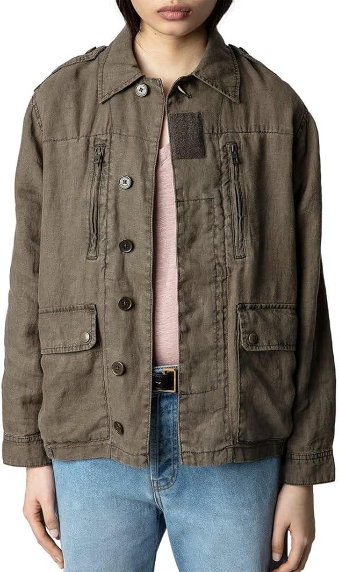 Zadig & Voltaire Kid Lin Lave Military Linen Jacket Sz S - Etsy
