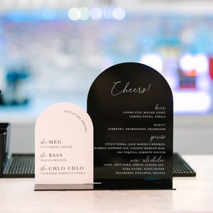 Double Arch Bar Menu, Two Layer Drinks Menu, Personalised Signage ...