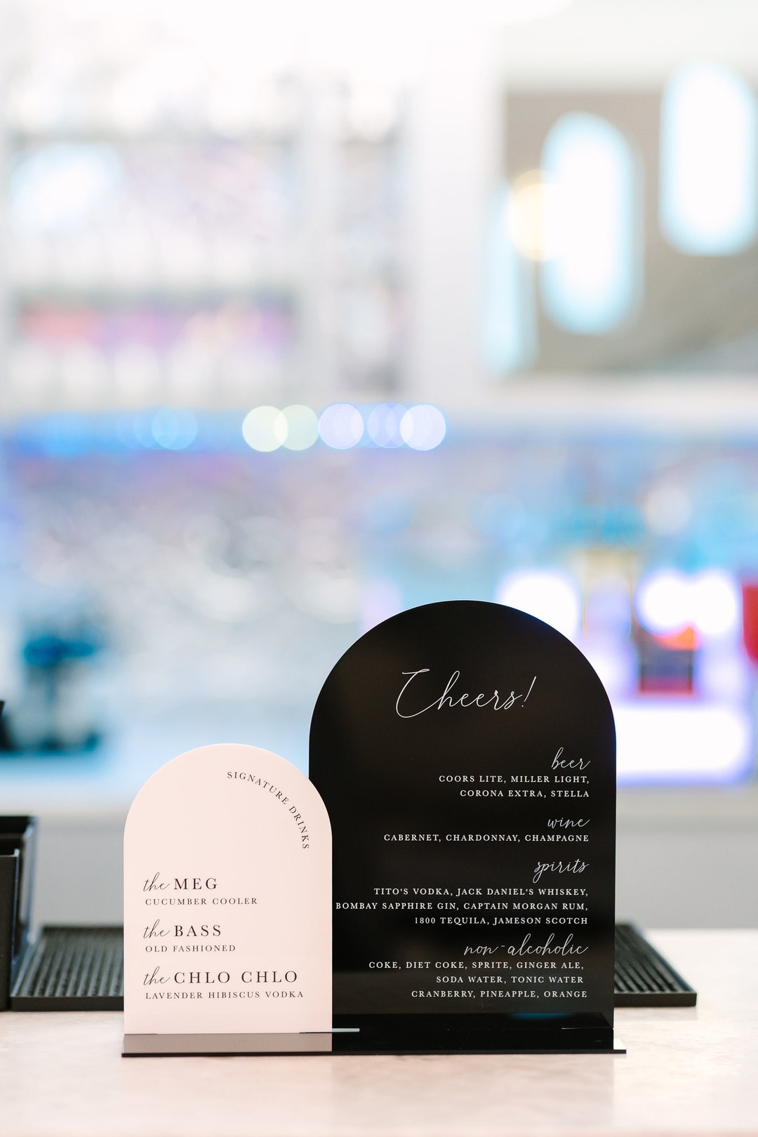 Double Arch Bar Menu, Two Layer Drinks Menu, Personalised Signage ...