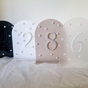 Wedding Table Number Pearl, Neutral Table Sign, Table Sign Wedding ...