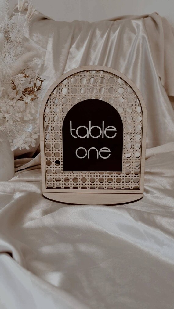 Rattan Wedding Table Number Neutral Table Sign Table Sign | Etsy