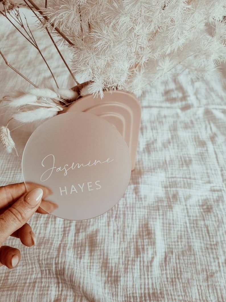 Personalised Acrylic Coasters Custom Wedding Place Cards - Etsy