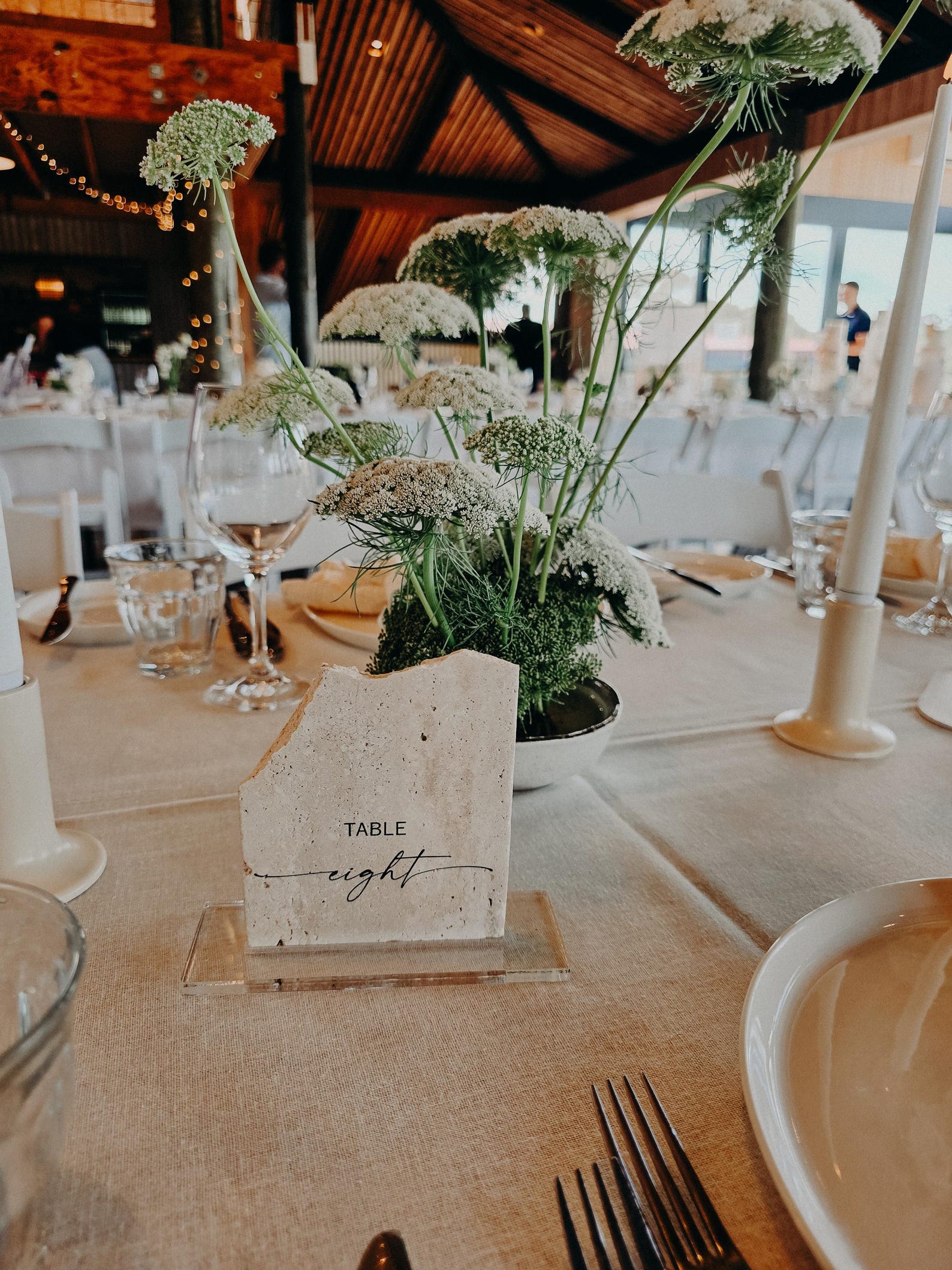 Wedding Table Number Stone Cursive and Serif, Neutral Table Sign, Table ...