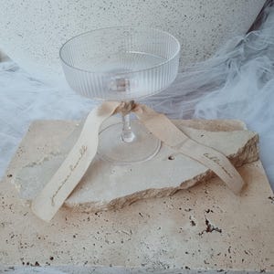Linen Fabric Place Cards Gold Font, Minimal Wedding Drink Tags, Guests ...